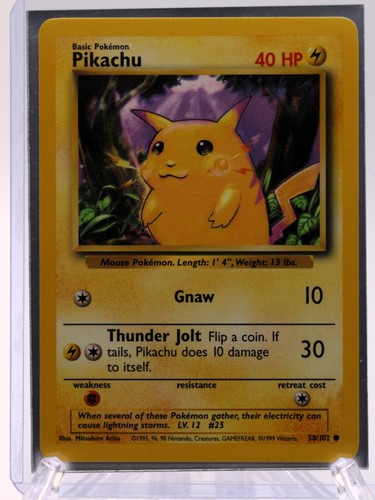 1999 Pokémon TCG Base Set Pikachu 58/102 MINT | eBay
