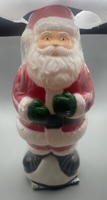 Vtg Santa Blow Mold Toro Plastics 10”Christmas Light Outdoor Light ...