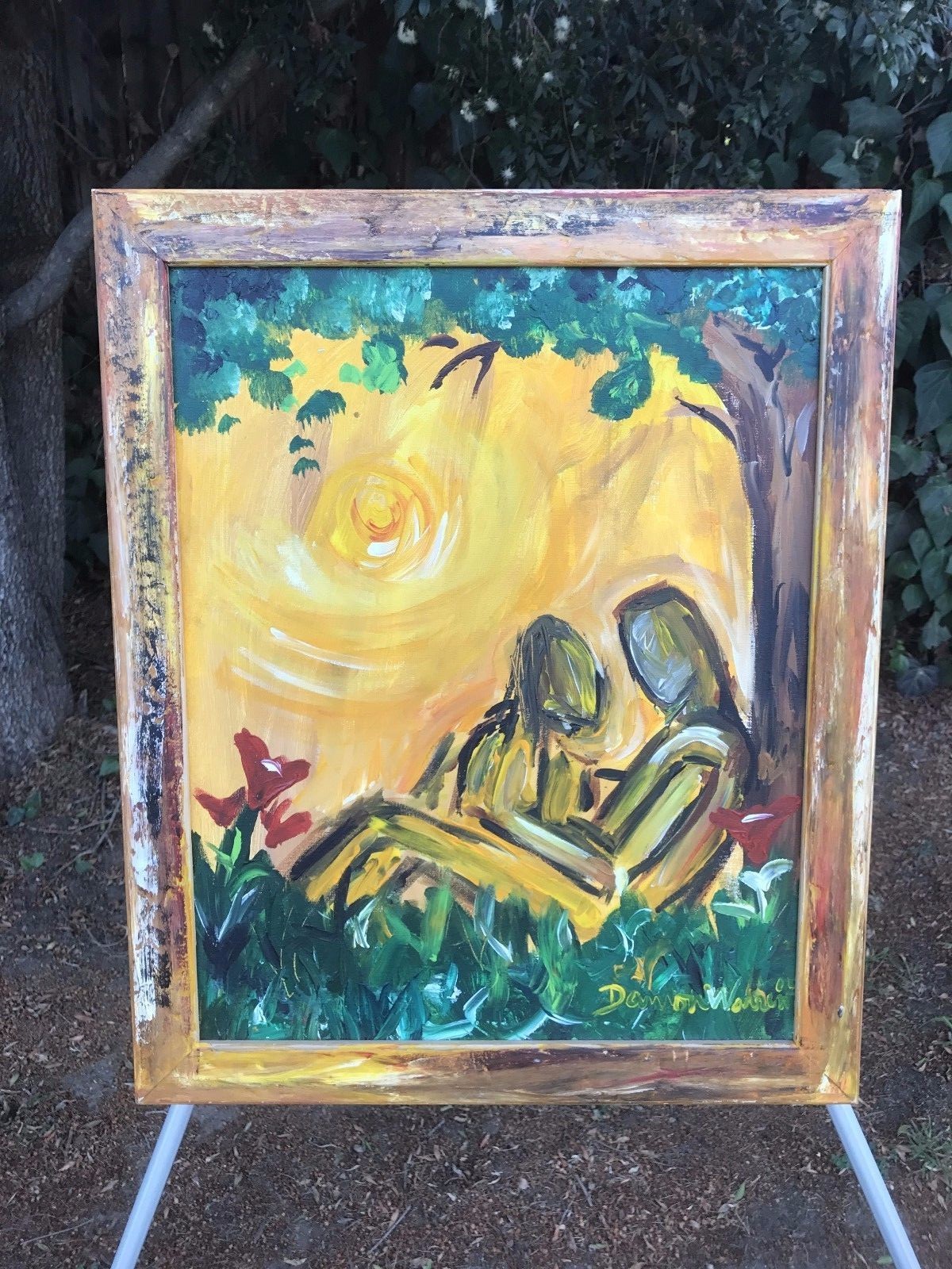 DAMON WARREN Original Signed Modern Abstract Oil on Board Inscribed Art ...