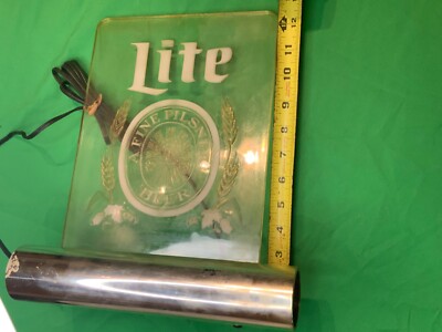 Vintage 1980 Miller Lite A Fine Pilsner Beer Illuminated Lexan Lighted ...