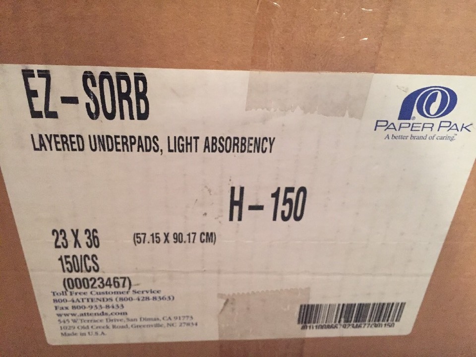 10 EZ-SORB Layered Underpads Light Absorbency 23x36 H-150 Incontinence ...