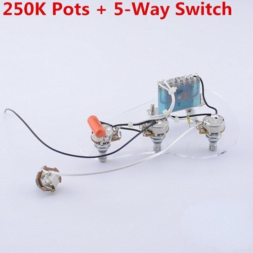 1 Set Electric Guitar Wiring Harness ( 3x 250K Pots+5-Way Switch+Jack ...