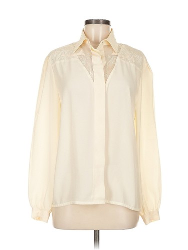 Susan Hutton Women Ivory Long Sleeve Blouse M | eBay