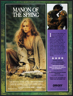 MANON OF THE SPRING__Orig. 1988 Trade print AD promo__Yves Montand ...