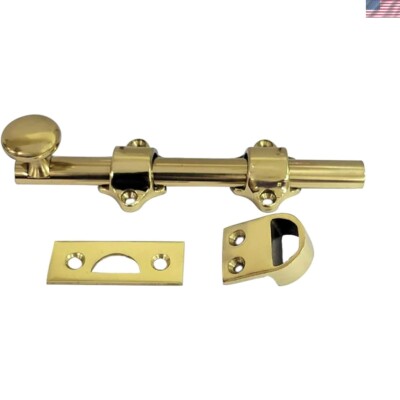 6” Polished Brass Dutch Door Bolt - Solid Brass Construction for Secure ...