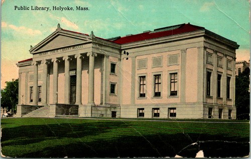 Holyoke MA Public Library Building Postcard used (13632) | eBay