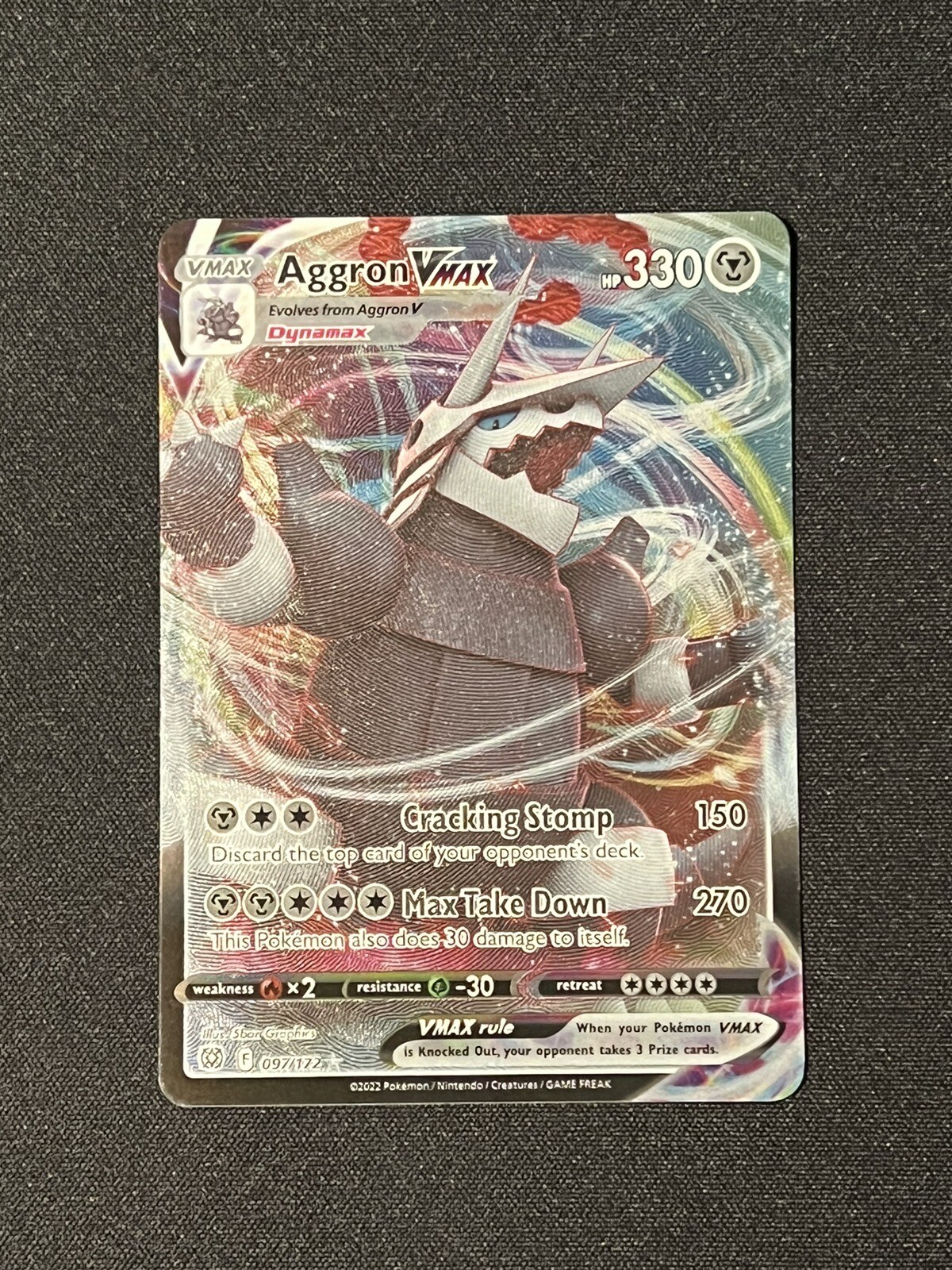 Pokémon TCG Aggron VMAX SwSh: Brilliant Stars 097/172 Holo Ultra Rare ...