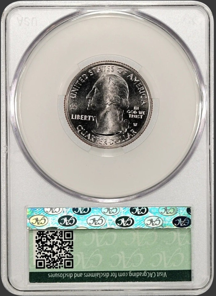 2020 W American Samoa NP Quarter 25c CACG AU58 Privy Mark V75 Bat Coin ...