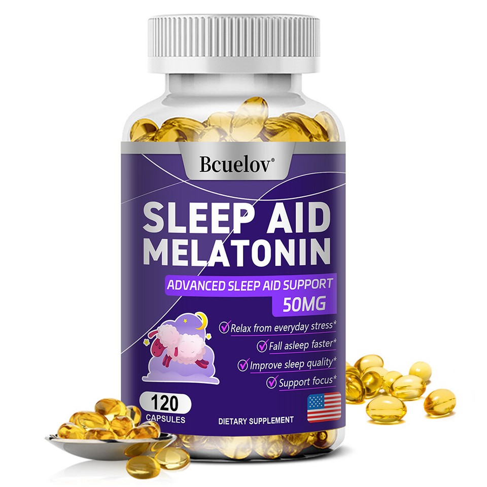 Melatonin Plus Sleep Aid 50MG, Fall Asleep Fast and Stay Asleep ...