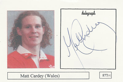 Matt Cardey WALES RUGBY PLAYER SIGNED PHOTO CARD ORIGINAL AUTOGRAPH ...