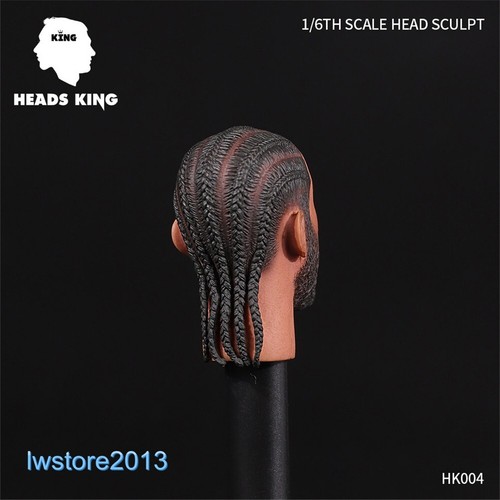 HK004 1:6 Braid Man Beard Head Sculpt For 12" Male HT Action Figure ...