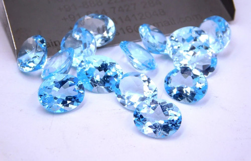 8x6 MM Blue Jeremejevite Oval Cut 5 Pcs Lot Loose Stones for Jewelry ...