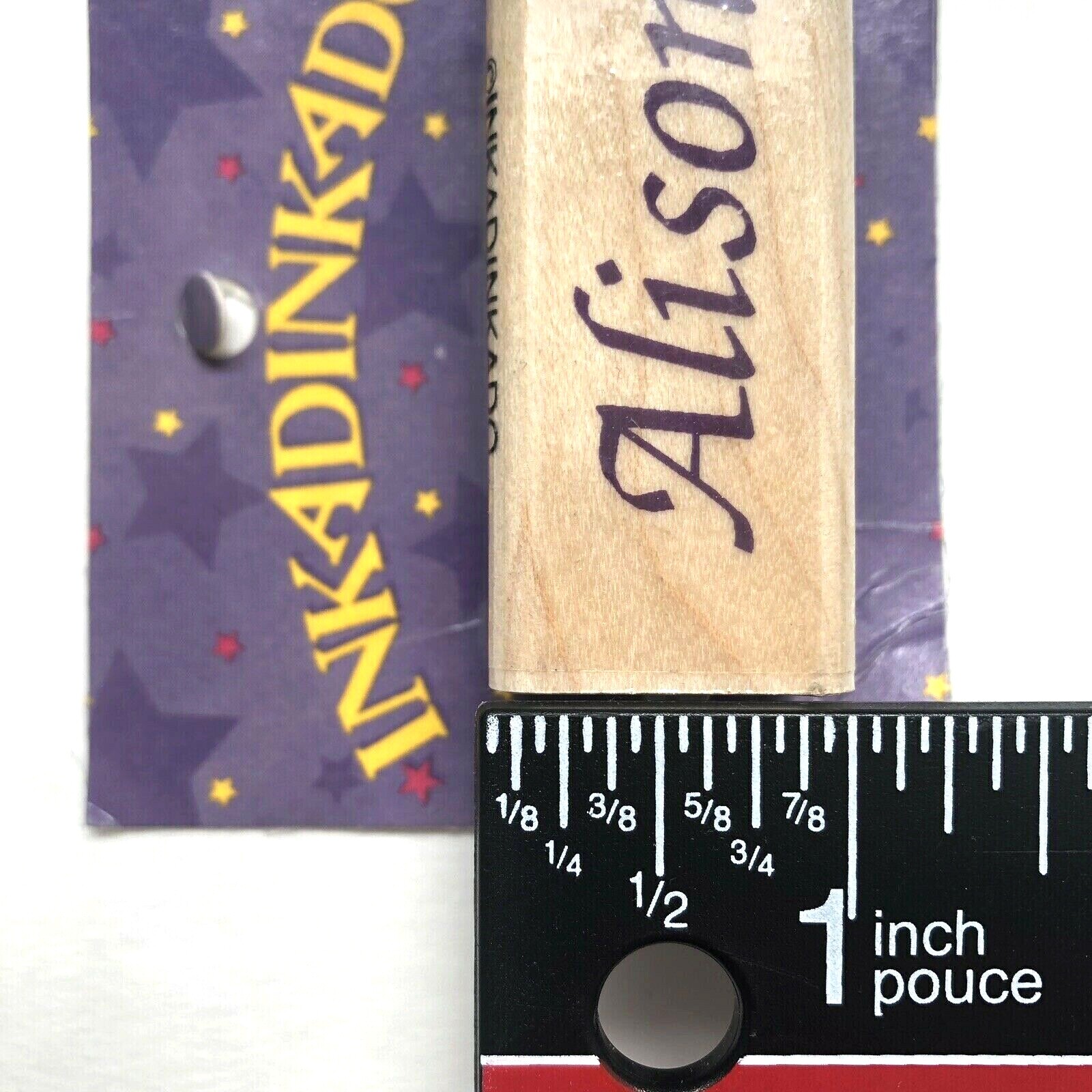 ALISON Inkadinkado Name Personalized Calligraphy Rubber Stamp Wood ...
