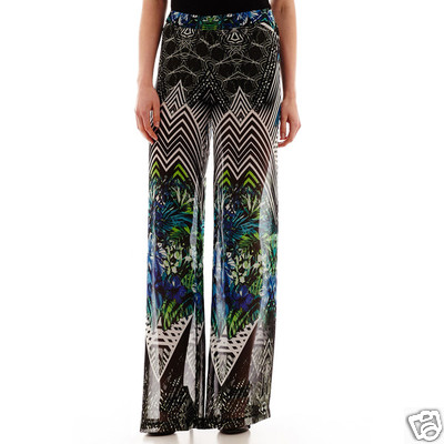Bisou Bisou Tropical Print Palazzo Pants Size XS, L New Msrp $50.00 | eBay