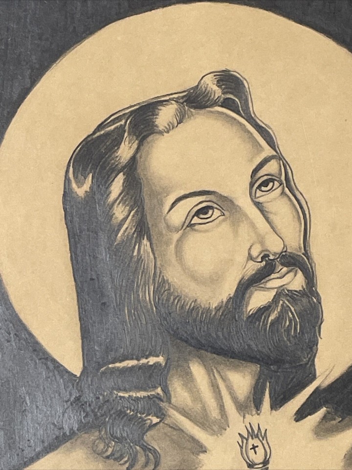 BEAUTIFUL PENCIL DRAWING OF JESUS CHRIST SIGNED BEAVER | eBay