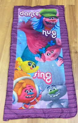 DreamWorks Trolls Sleeping Bag Sleepover Camping Girls 28x56 w/Backpack ...
