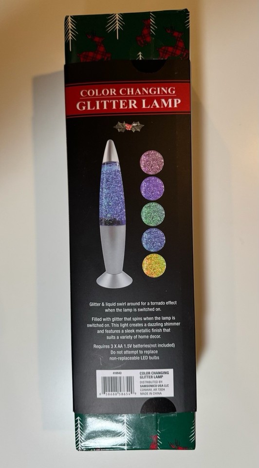Color Changing Glitter Lamp. Glitter And Liquid Swirl With Lamp On | eBay