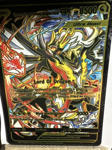 Pokémon Kyurem The Ultimate Dragon Lord GX Black Foil Fan Art | eBay