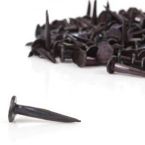 50x UPHOLSTERY CARPET TACKS Push Thumb Pins Nails Round Flat Head 13mm ...