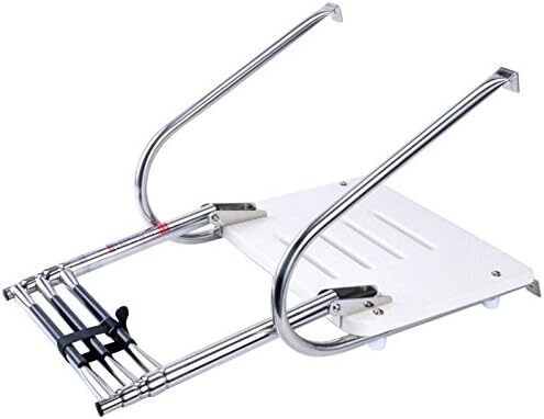 3 Step Boat Ladder in-Board Outboard Transom Platform Telescoping Step ...