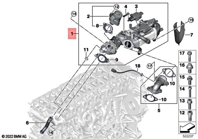Genuine BMW M3 X3 M X4 X5 X6 G01 G02 G05 G06 G07 G11 Exhaust Cooler ...