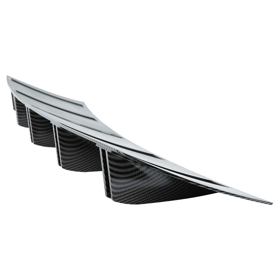 Carbon Fiber Rear Lip Bumper Diffuser 5 Shark Fins For AUDI A4 A5 A6 A7 ...