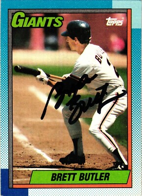 Brett Butler Signed 1990 Topps MLB Baseball Card SF Giants #571 AUTO | eBay