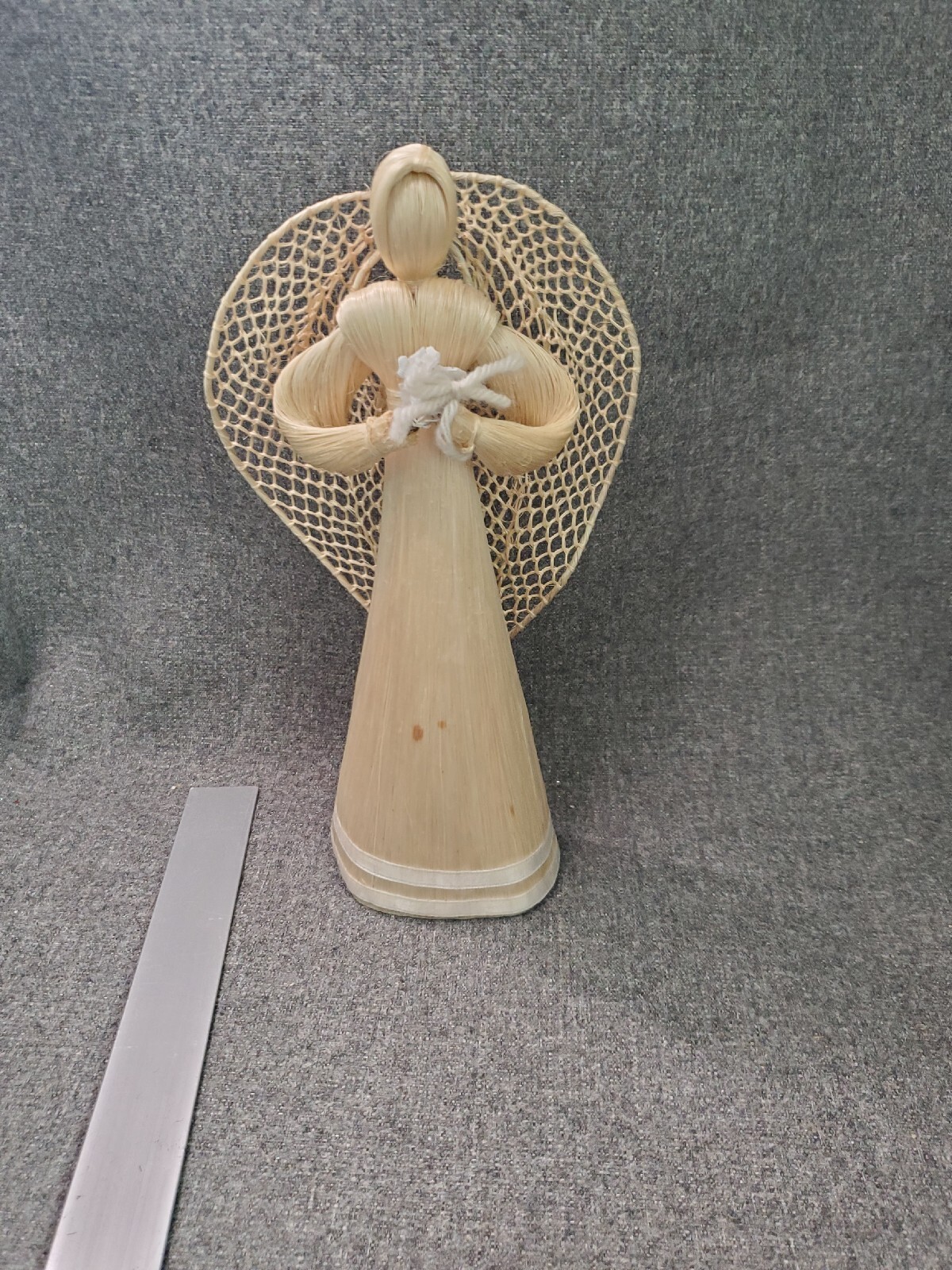 Vintage Wicker Christmas Angel Tree Topper Cone Cornhusk, Straw ...