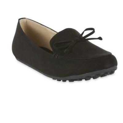 Basic Editions Women's Black or Gray Addison Slip-On Moccasin Shoes 9M ...
