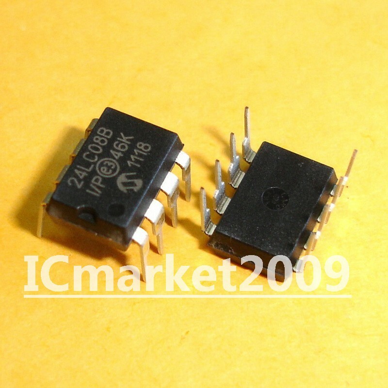 50 PCS 24LC08B-I/P DIP-8 24LC08B 24LC08 CMOS 8K I2C Serial EEPROM Chip IC | eBay