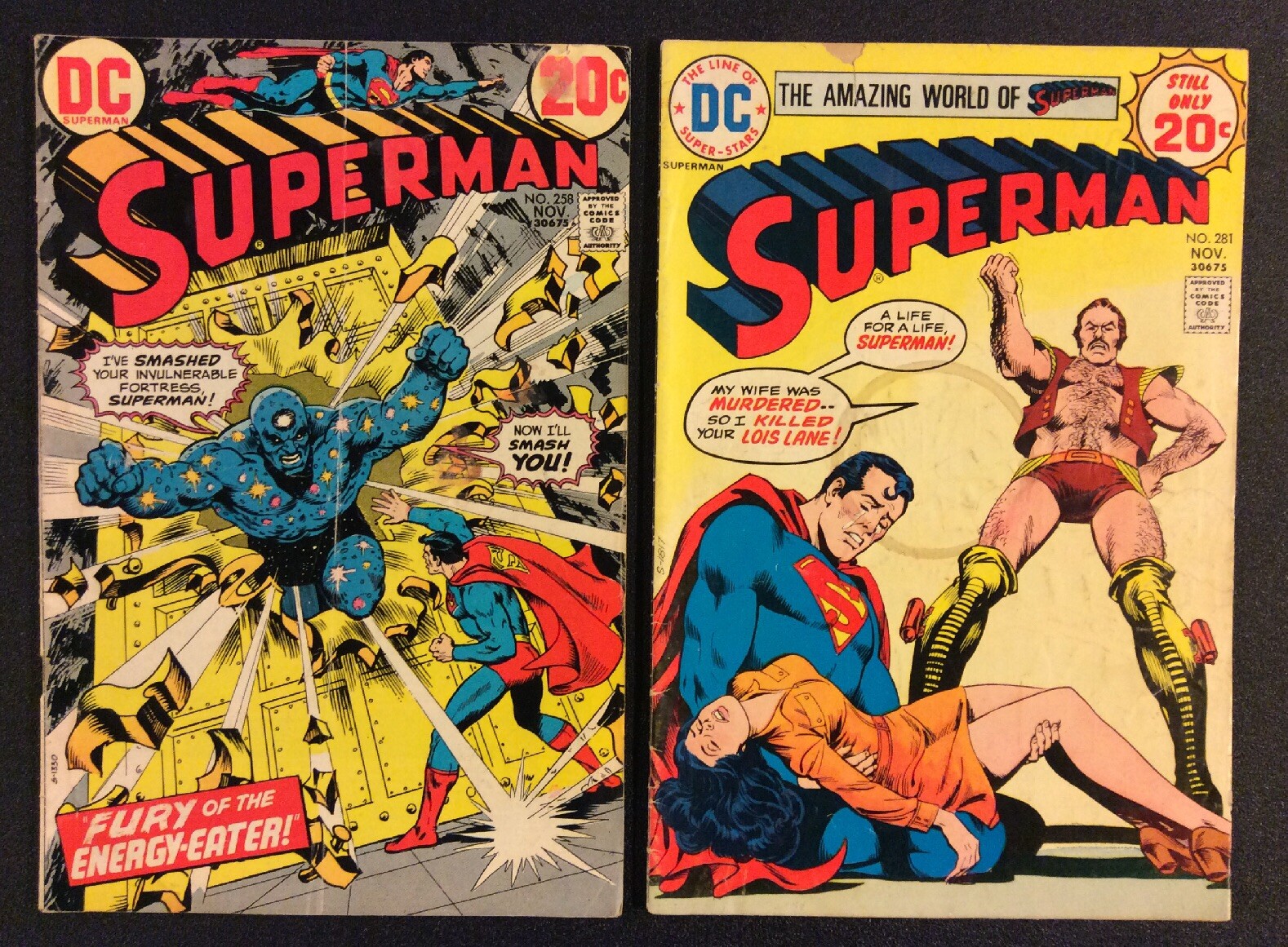 SUPERMAN #201 225 256 257 258 281 285 299 Comic Books DC 1967-1976 ...