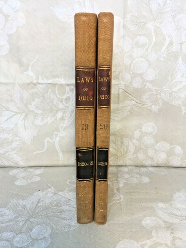 2 Ohio Law Books Acts & Resolutions 1820 and 1821 Social Law Library ...