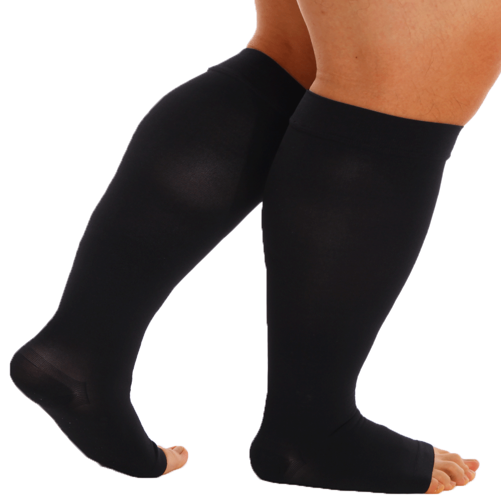 XL-7XL Plus Size Medical Compression Socks Wide Calf Leg 20-30 mmHg ...