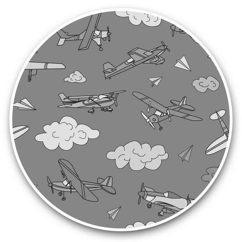 2 x Vinyl Stickers 10cm (bw) - Cartoon Airplanes Jet Plane Pilot #41483 ...