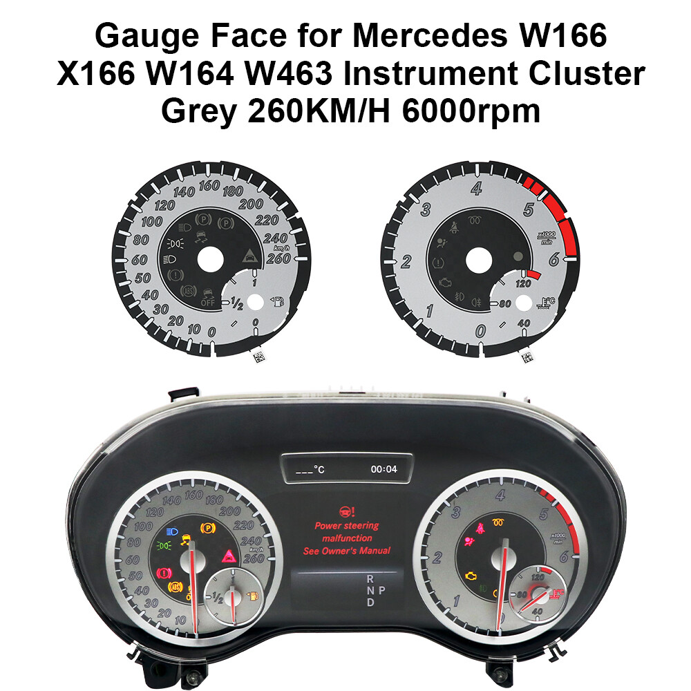 Gauge Face for Mercedes W166 X166 W164 W463 Instrument Grey 260KM/H ...