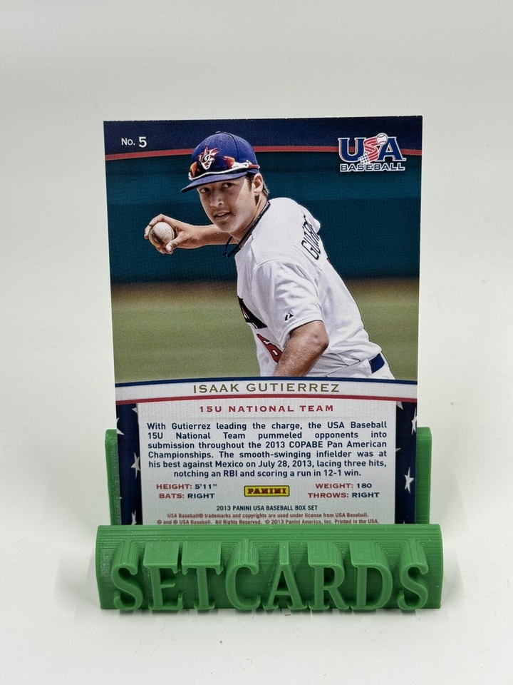 2013 Panini USA Baseball Box Set In Action Isaak Gutierrez #5 Rookie RC ...