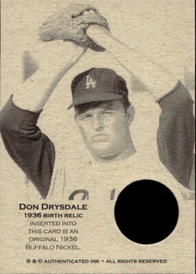 #B1R2C244 DON DRYSDALE 1936 Nickel Coin Collector Trade Card | eBay