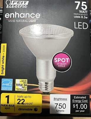 4 Pack FEIT Enhance Spot LED Bulb Par 30 750 Lumens 8.3W (Pack Of 4 ...