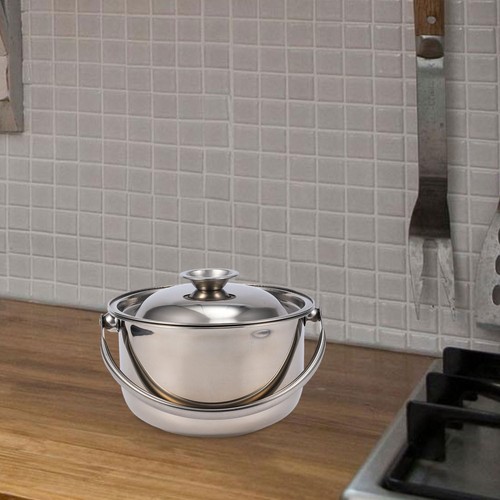 Cooking Pot with Lid Small Stainless Steel Cookware Nonstick Silver | eBay