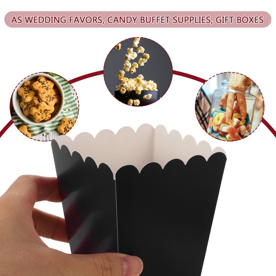 50Pcs Popcorn Boxes Paper Popcorn Tubs Simple Greaseproof Containers ...