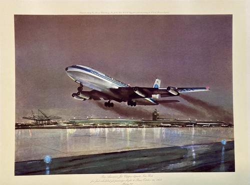 PAN AM Airlines 9 Print Set Historic First Flights Pan American ...