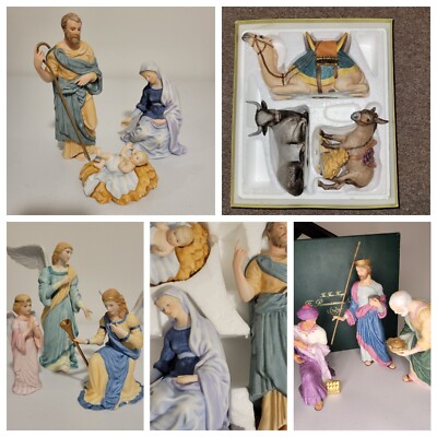 1991 Lenox Renaissance Nativity Full 15pc Set King Shepherds Animal ...