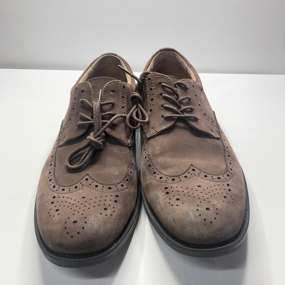 Clark’s Mens Collection Waterproof Brown Suede Wingtip Dress Shoes Size ...