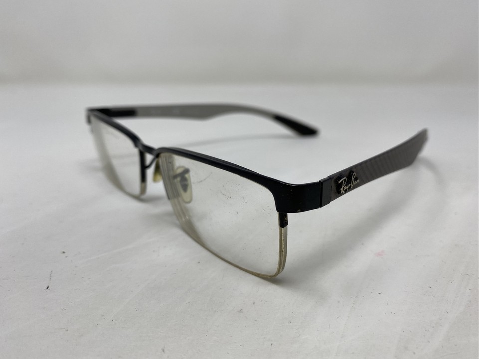 Ray Ban RB 8412 2503 54-17-145 Black Metal Half Rim Eyeglasses Frame ...