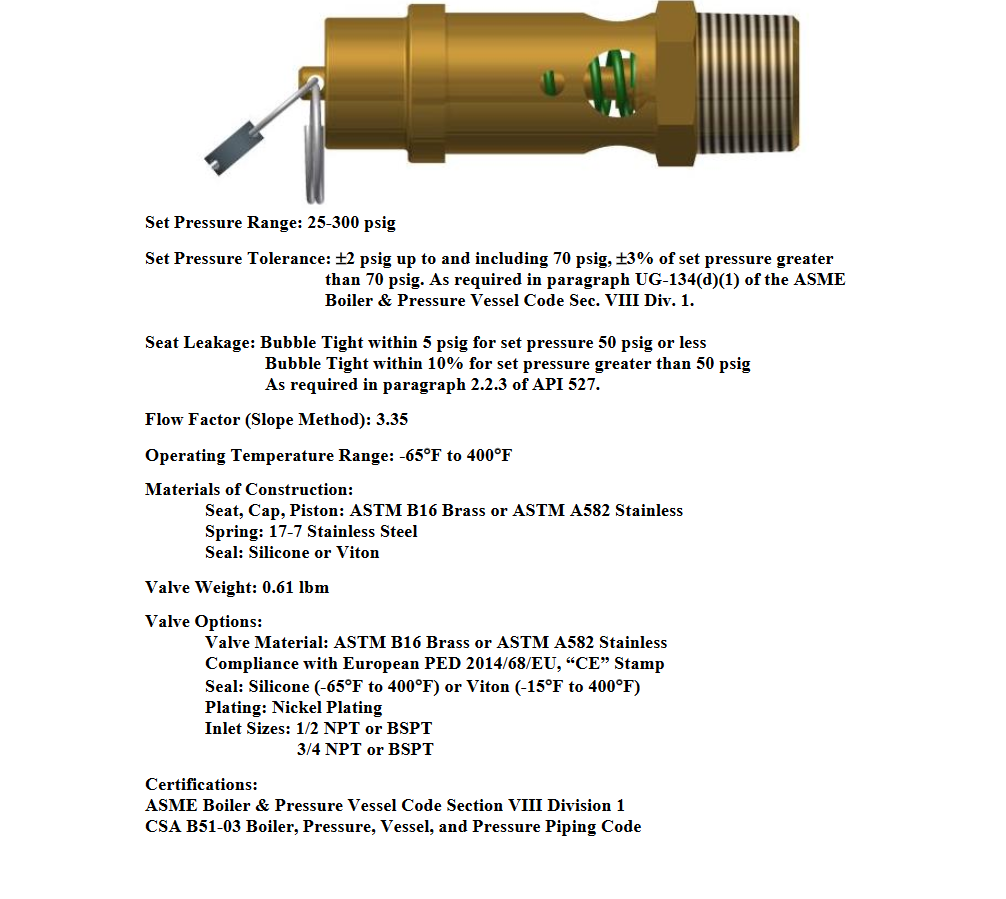 150 PSI BRASS SAFETY RELIEF POP OFF PRESSURE VALVE, COMPRESSOR, TANK, 3 ...