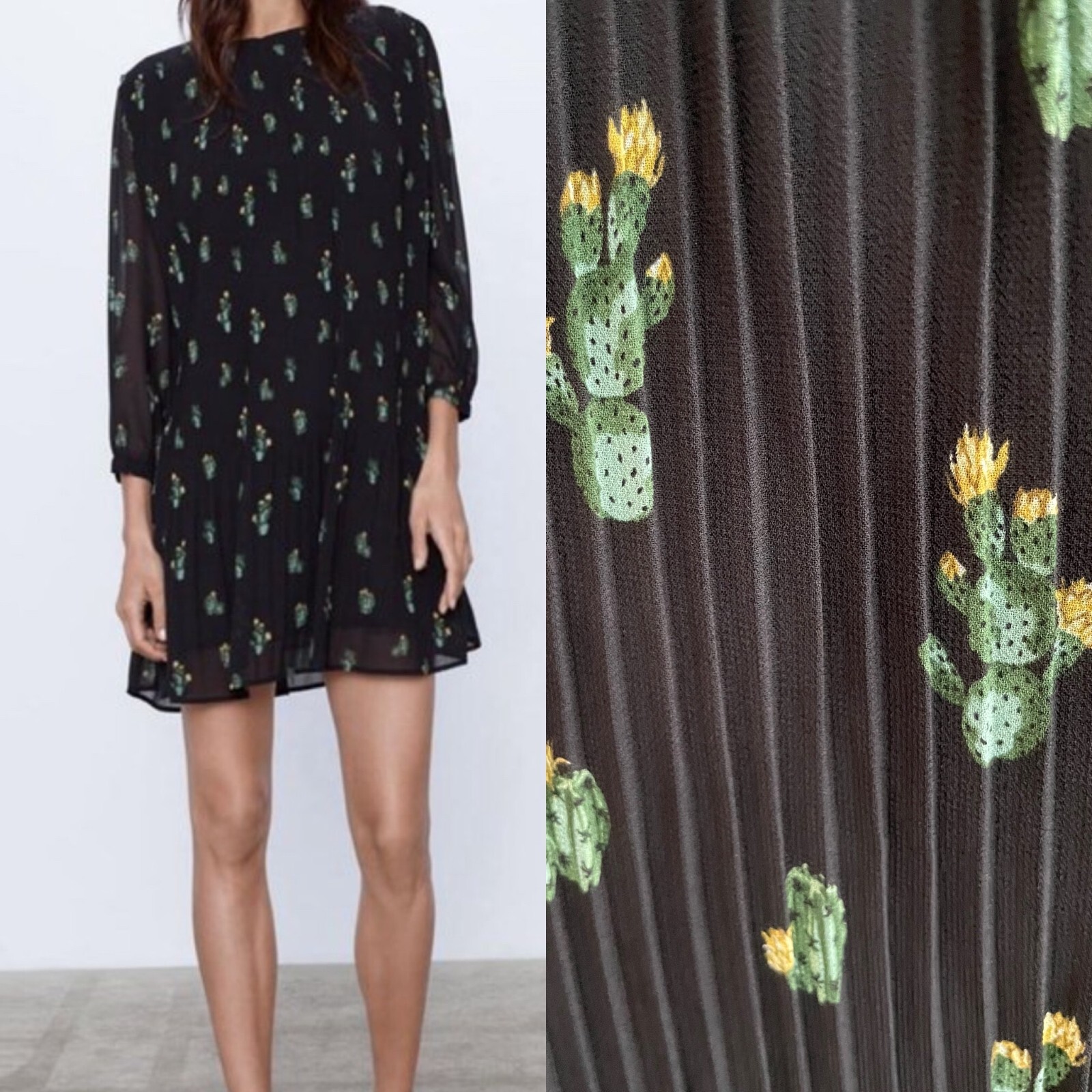 Zara Cactus Print Annie Dress/worn once, Size M | eBay