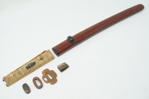 Japanese Wakizashi Sword Parts Tsuka Menuki Tsuba etc Original from ...