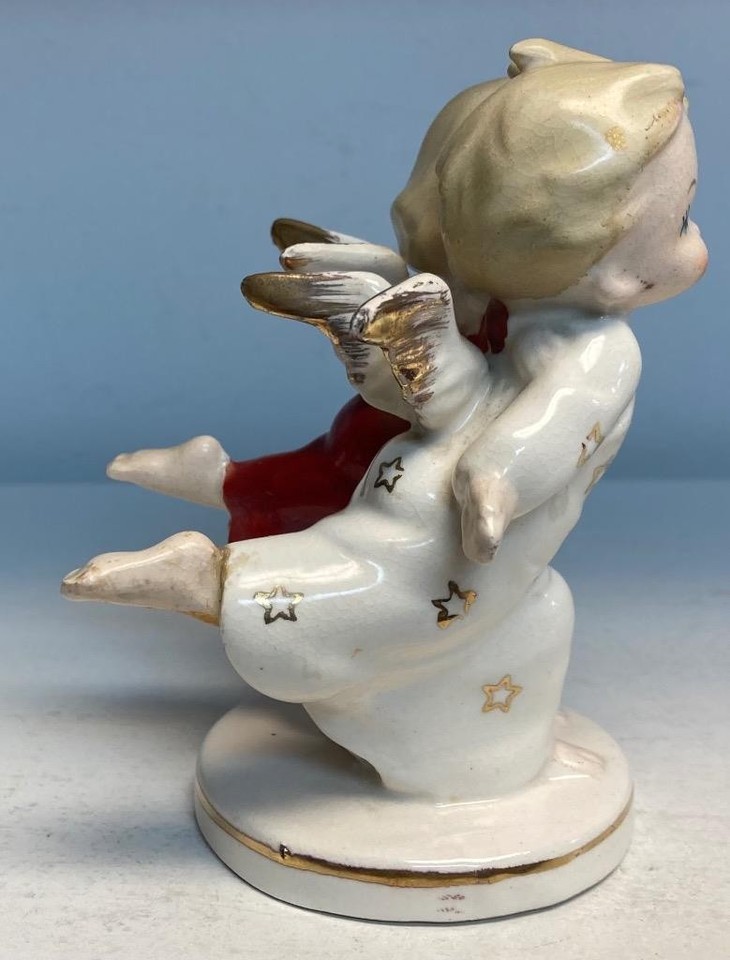 Vintage Napco? pair figurines- Christmas Angels Dancing, sliding marked ...