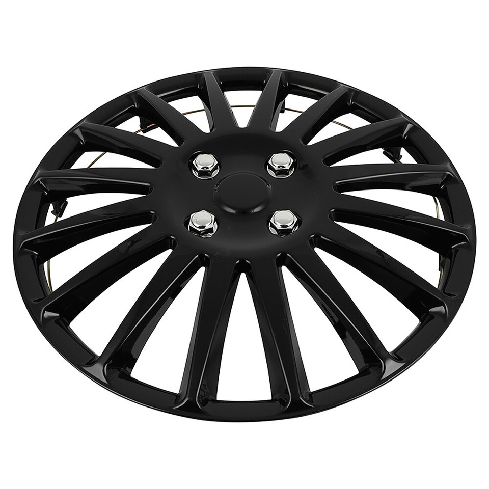 4x 16 inch Hub Caps PP Tire & Rim Covers Black Cover Kit Fits All Makes ...