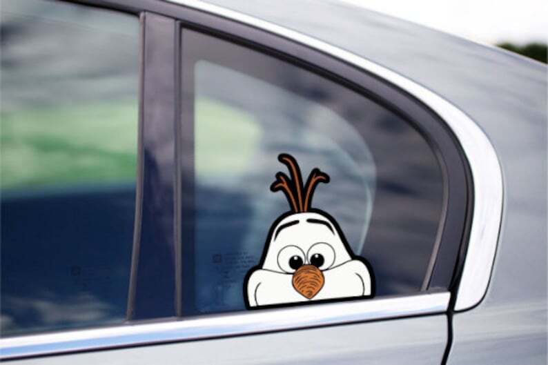 Cute Olaf Snowman Peeking Frozen Cartoon Character Sticker Decal | eBay